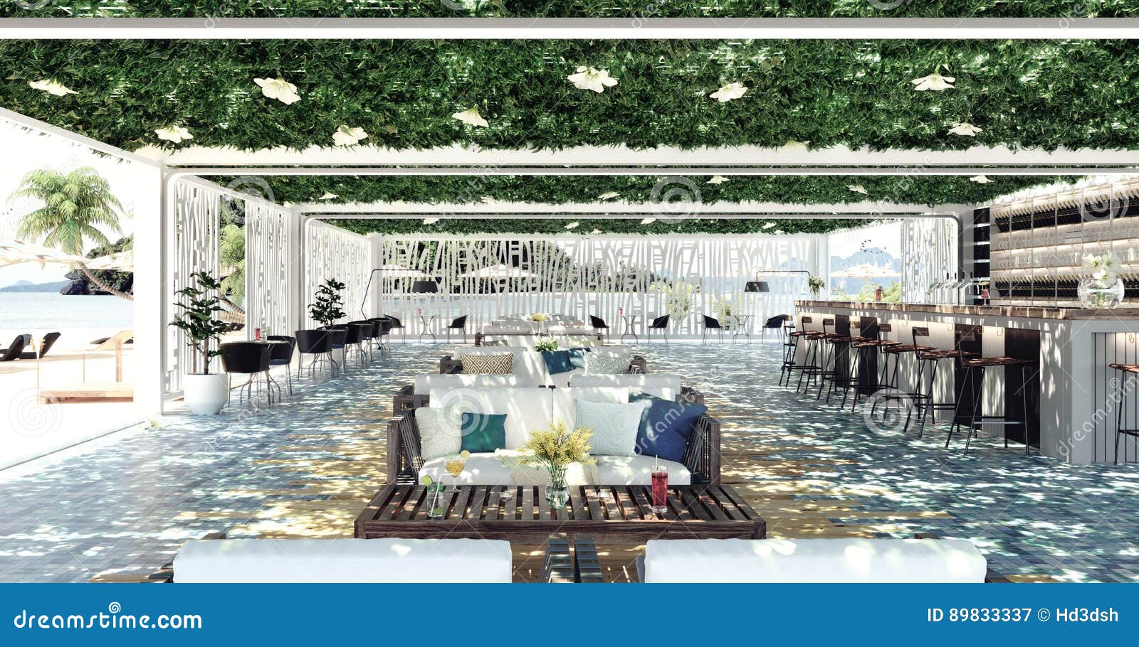 Modern Concept Design of Beach Cocktail Lounge Bar Stock Illustration ...
