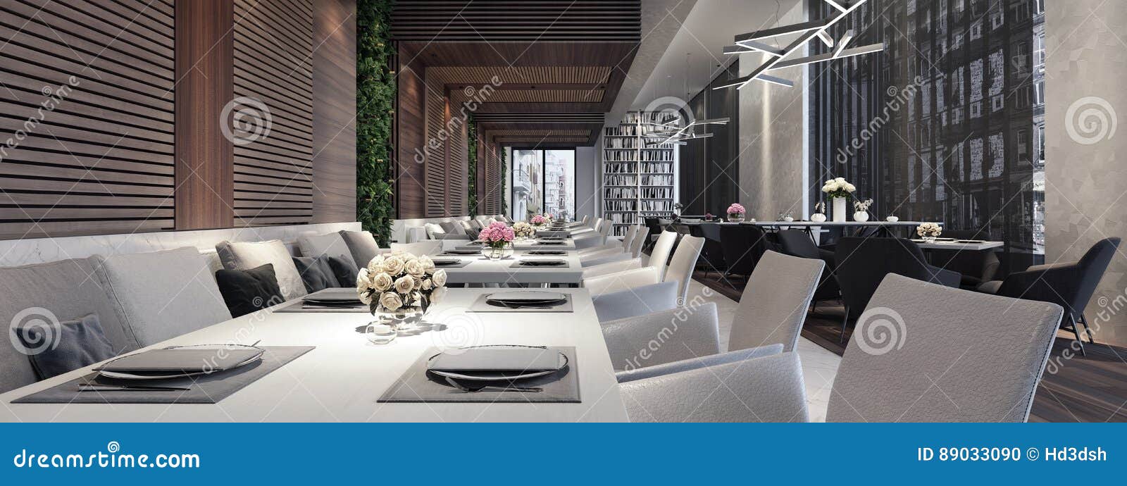 Modern Concept Design of Restaurant Lounge Stock Photo - Image of food ...