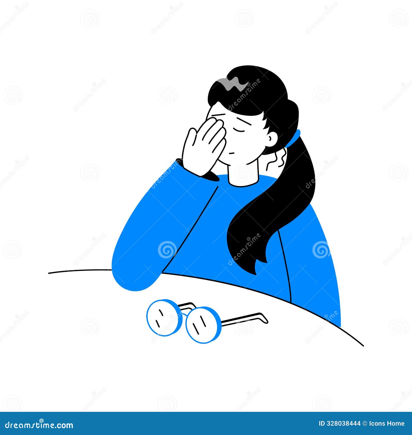 Modern Concept of Drawing Illustration of Eye Problem Stock ...
