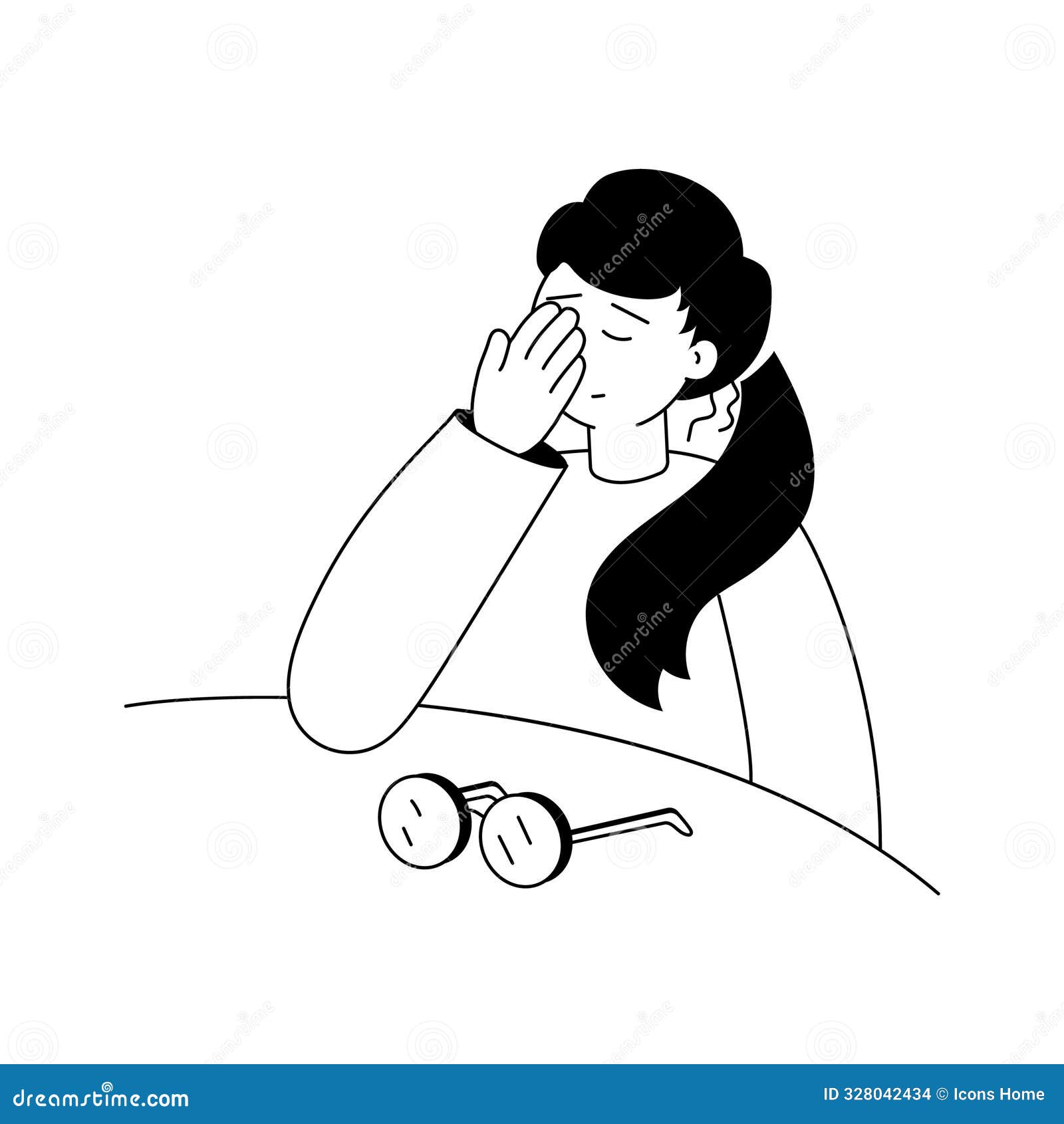 Modern Concept of Drawing Illustration of Eye Problem Stock ...