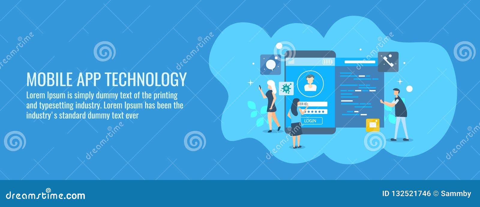 Mobile Application Development Team Working on App Technology, Interface, Coding, Programming ...