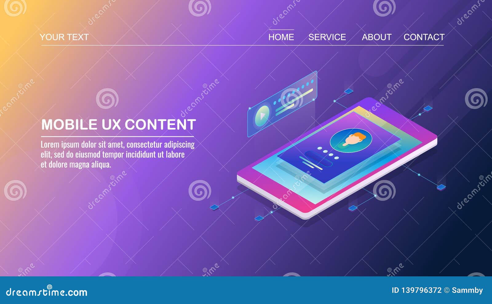 Mobile UX, User Experience, Mobile Content, Application, 3d Isometric ...