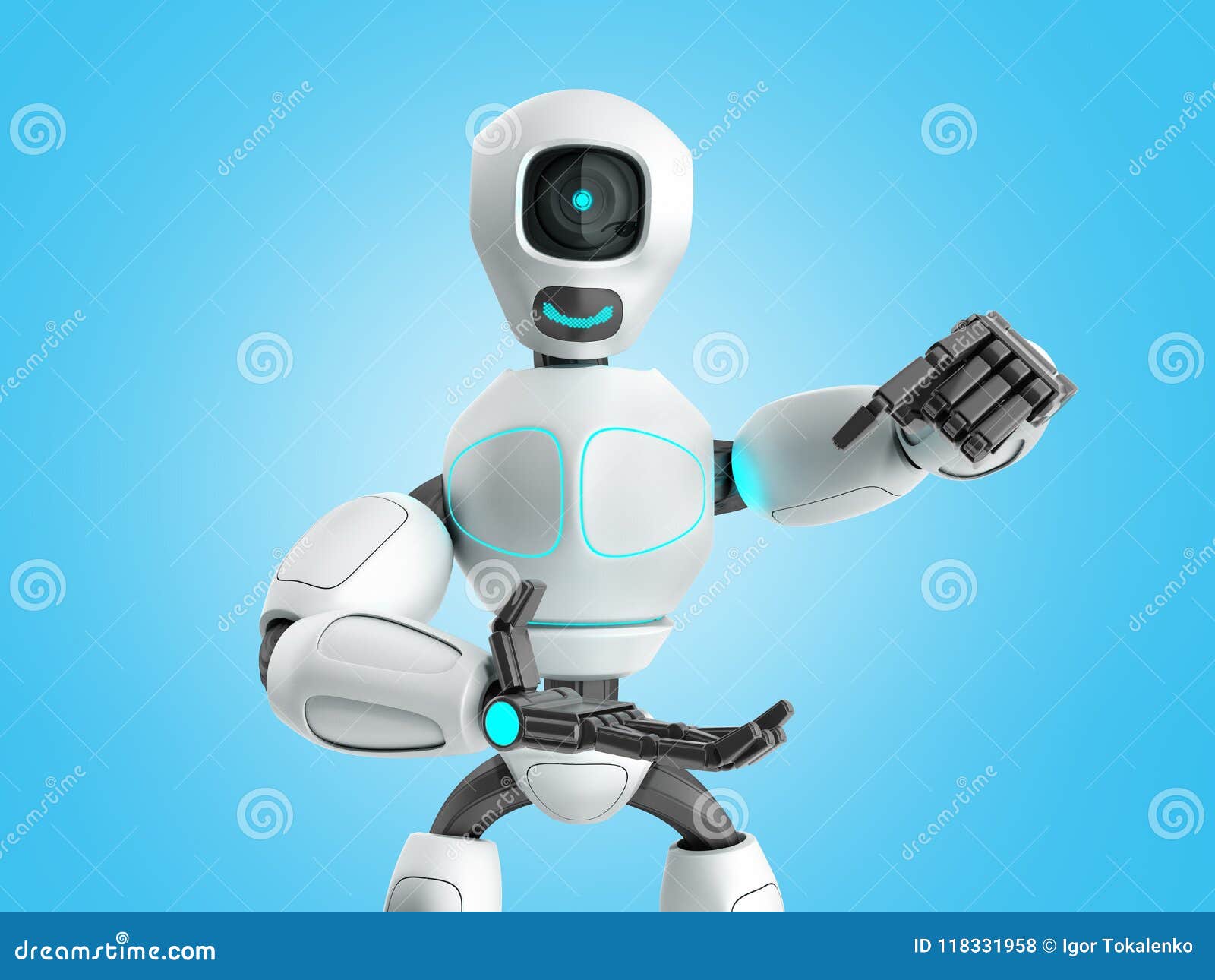 Modern Concept of Product Presentation Robot Ready To Insert an Stock ...