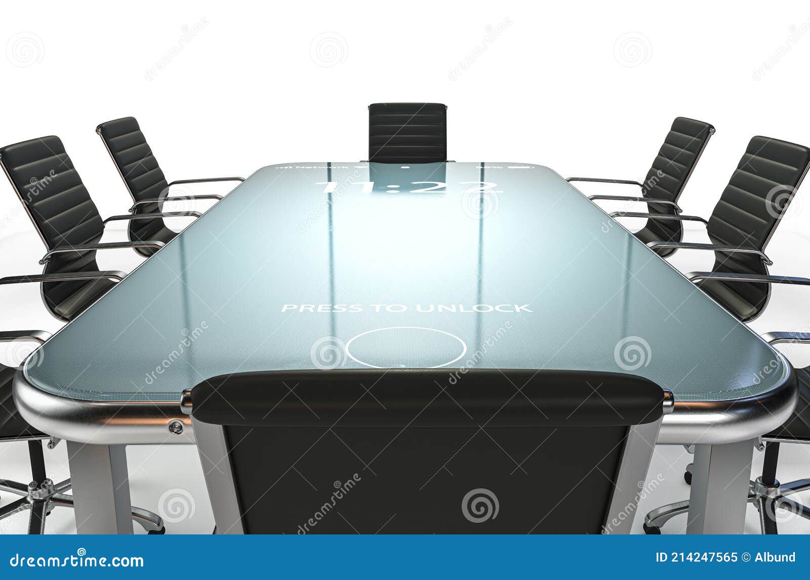Smartphone Boardroom Table and Chairs Stock Illustration - Illustration ...
