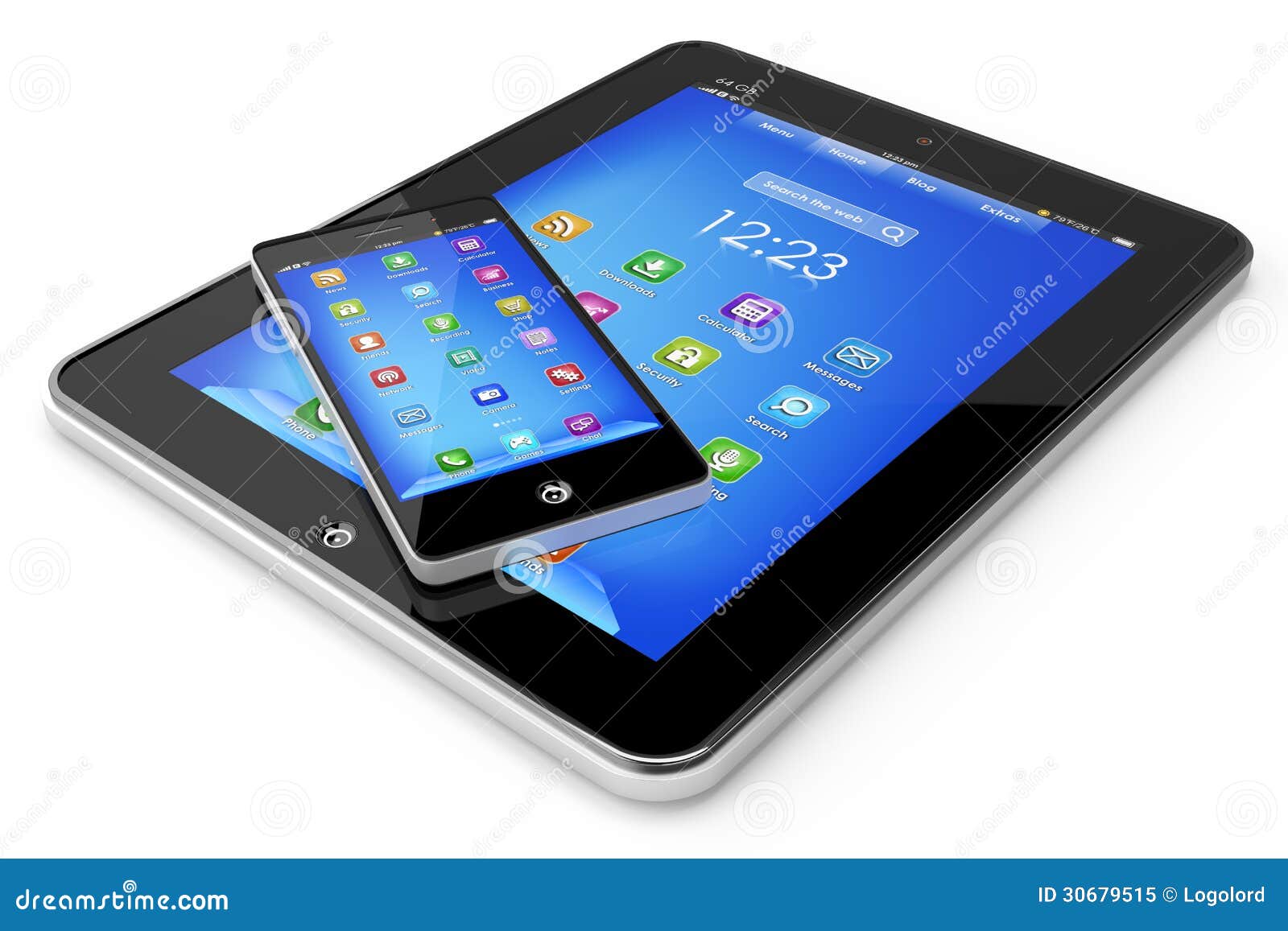 Modern Concept Table PC and Smartphone Stock Illustration ...