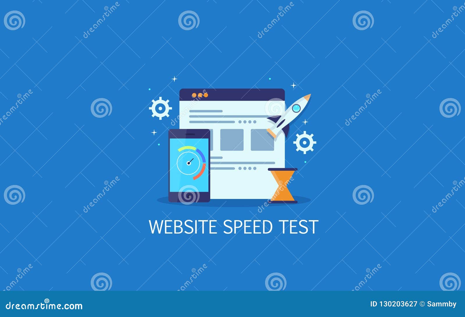 Page Loading Speed Concept - Seo Analysis. Vector Banner ... Page Loading Speed Concept - Seo Analysis. Vector Banner ...