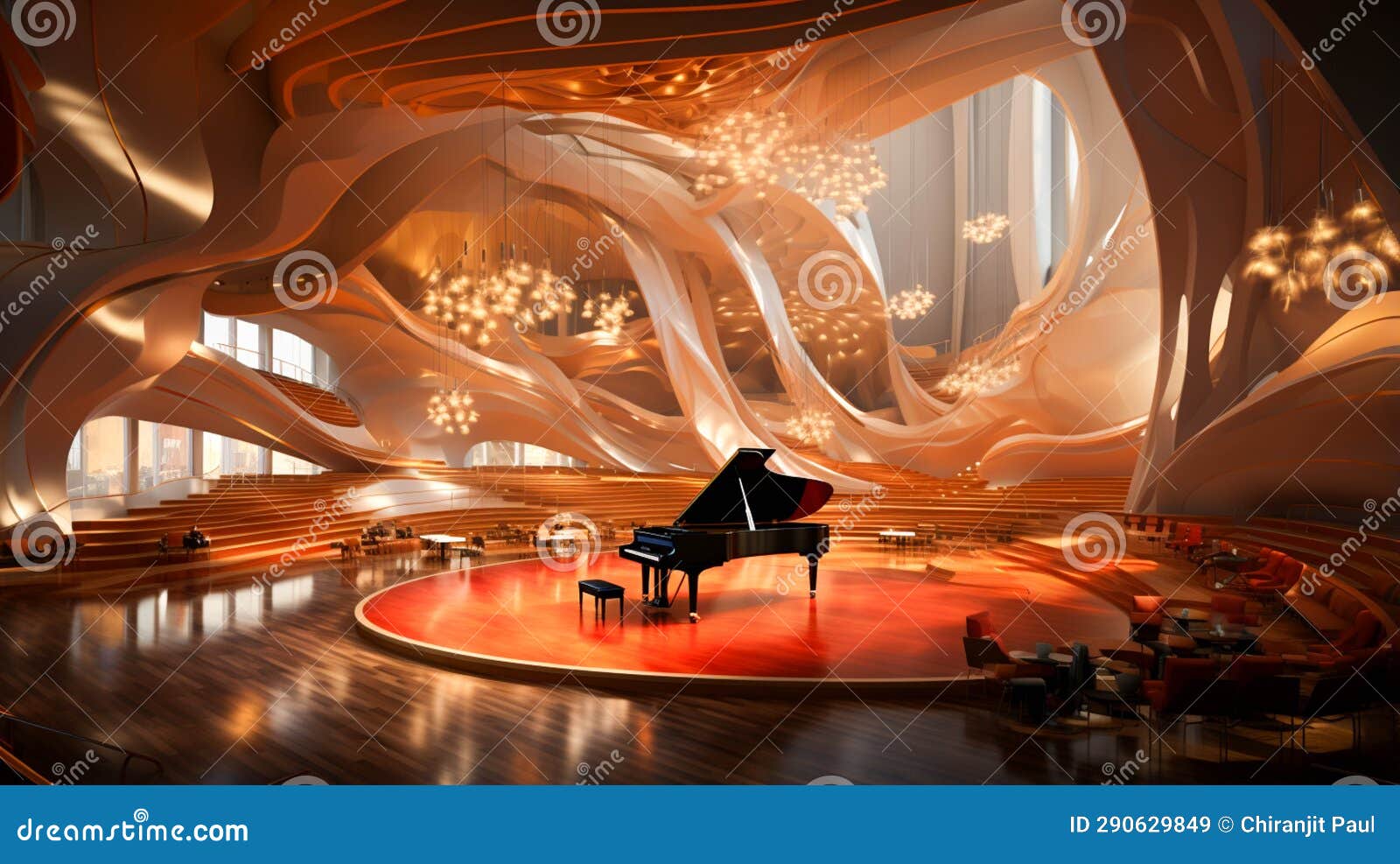 A Modern Concert Hall Inside Stock Image - Image of show, seat: 290629849