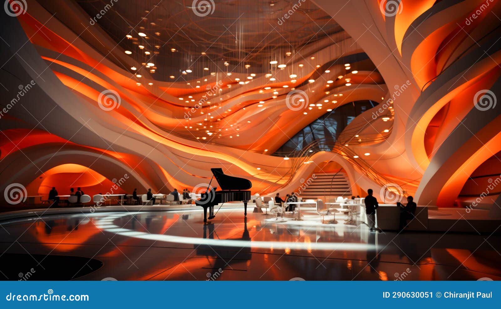 A Modern Concert Hall Inside Stock Image - Image of architecture ...