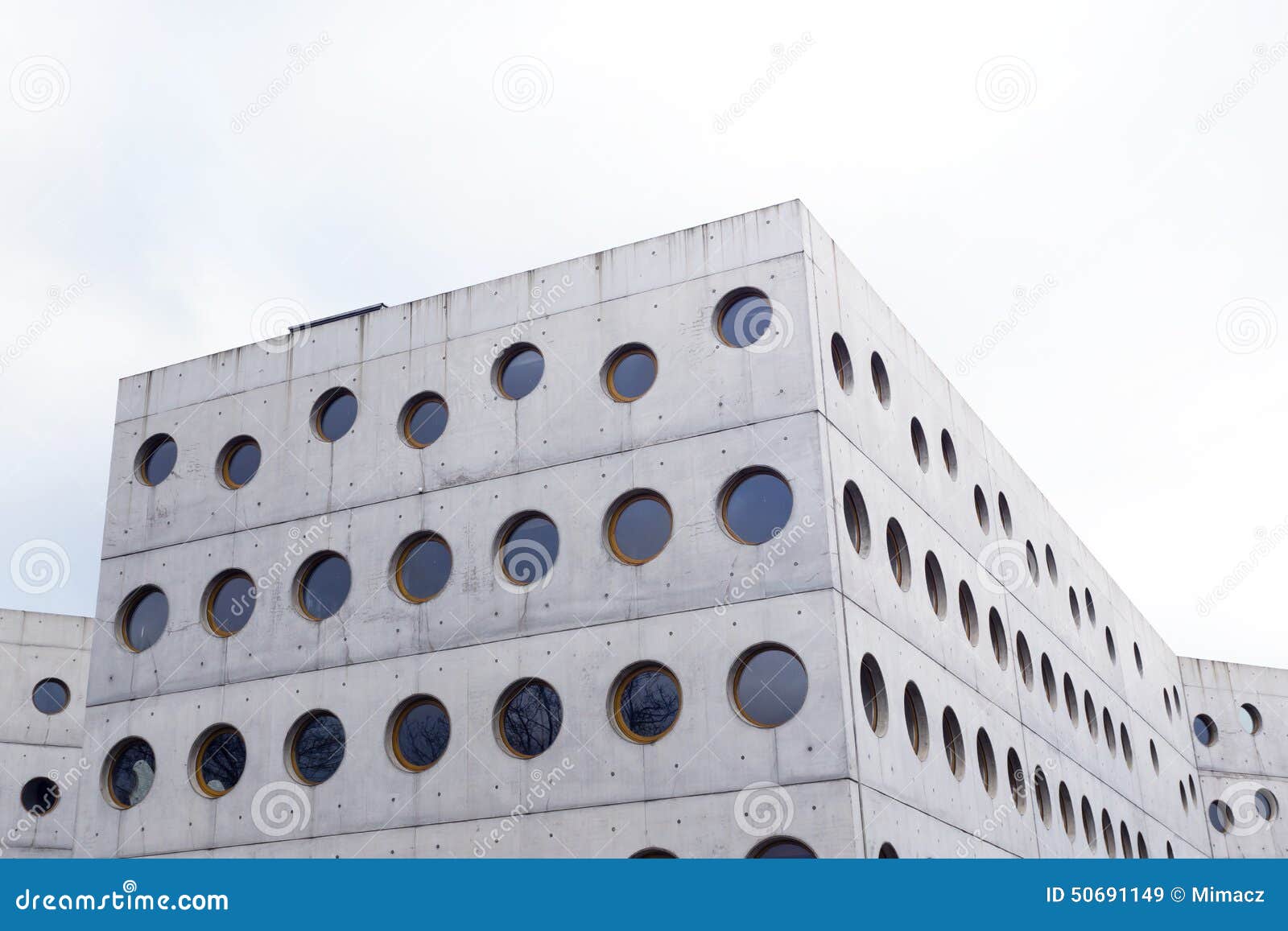 Modern Concrete Building Library Stock Image - Image of hradec ...