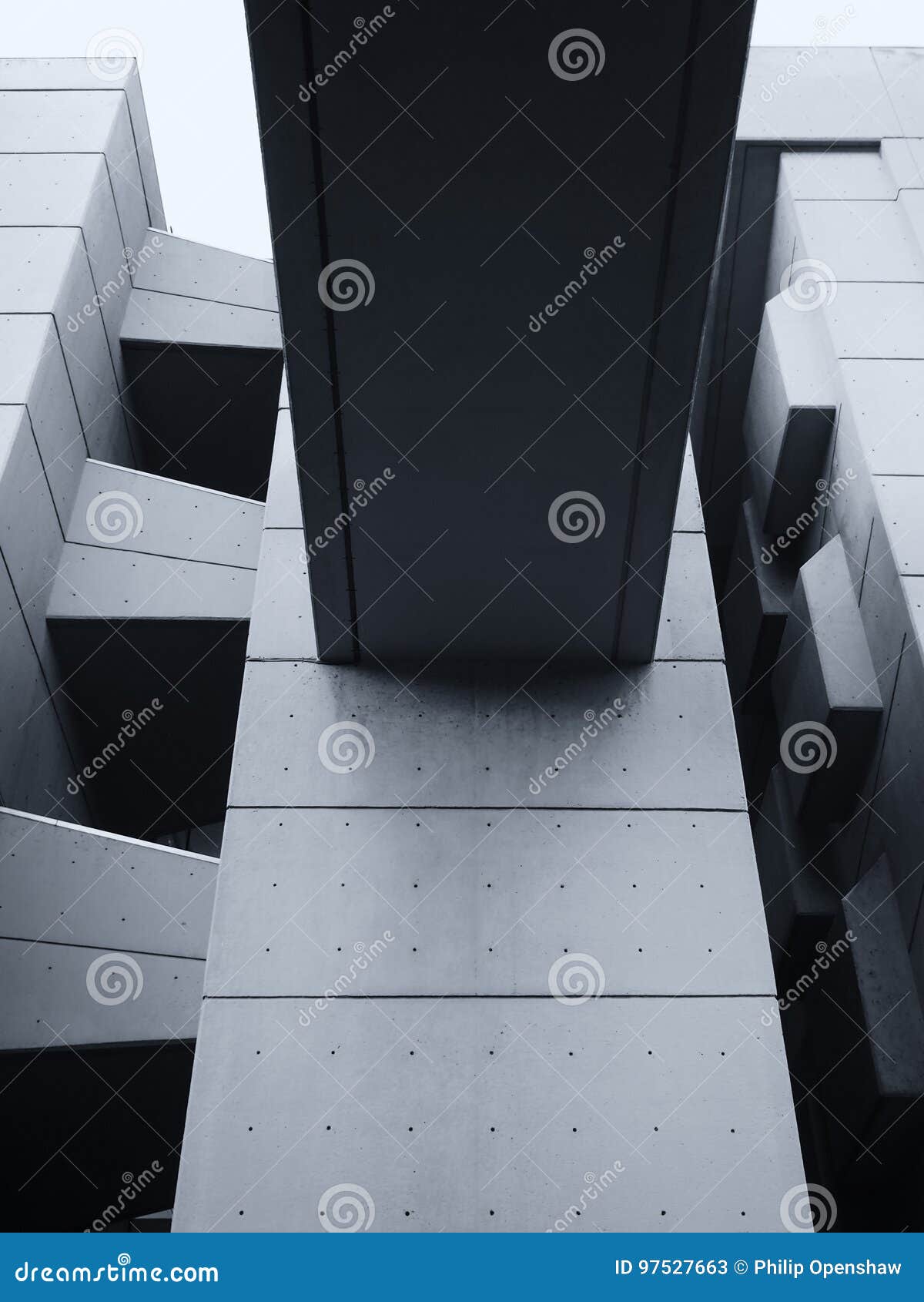 Concrete Geometric Structural Rib Beams Of A Building Stock Photography ...