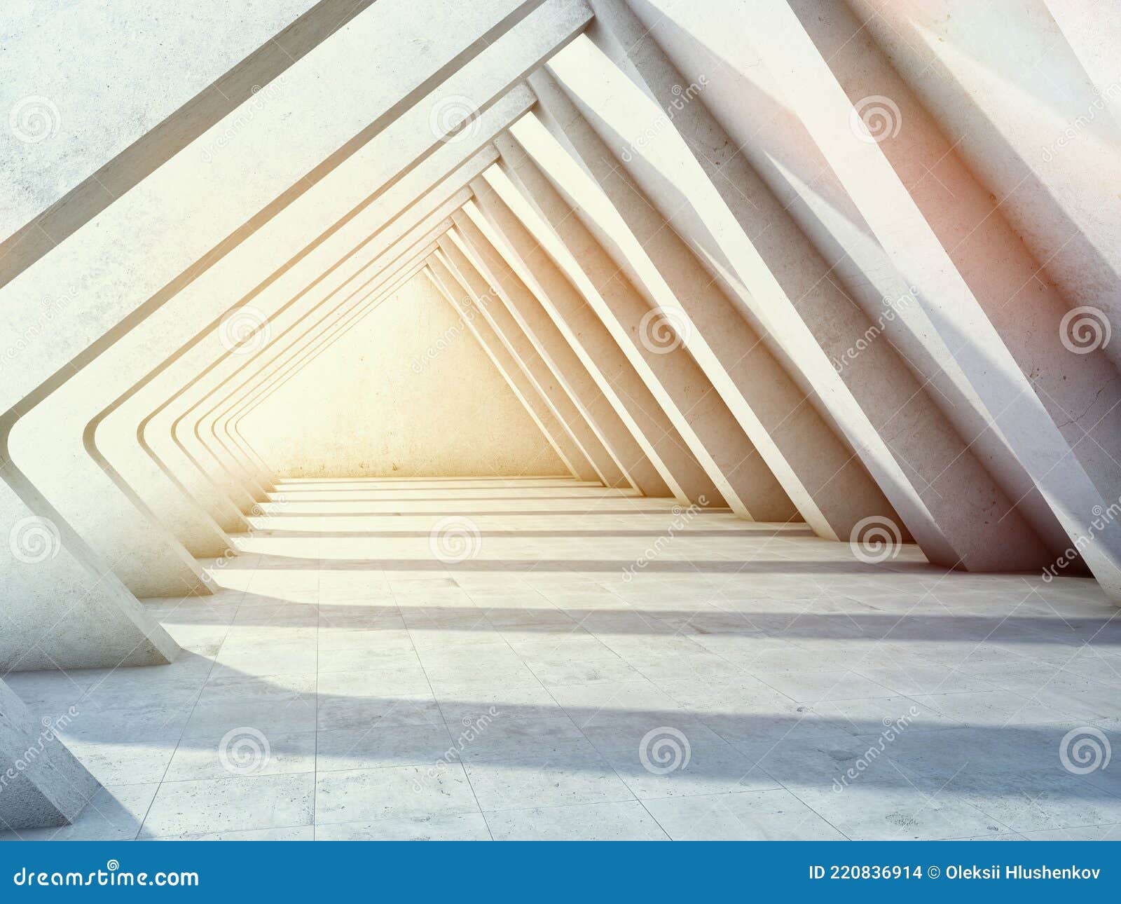 Modern concrete hall stock illustration. Illustration of room - 220836914
