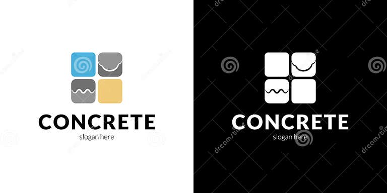 Modern concrete logo stock vector. Illustration of cement - 312879171