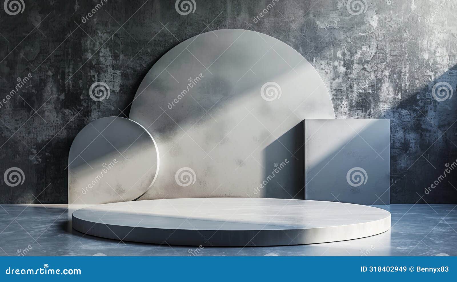 Modern Concrete Stage in Front of Wall Stock Illustration ...