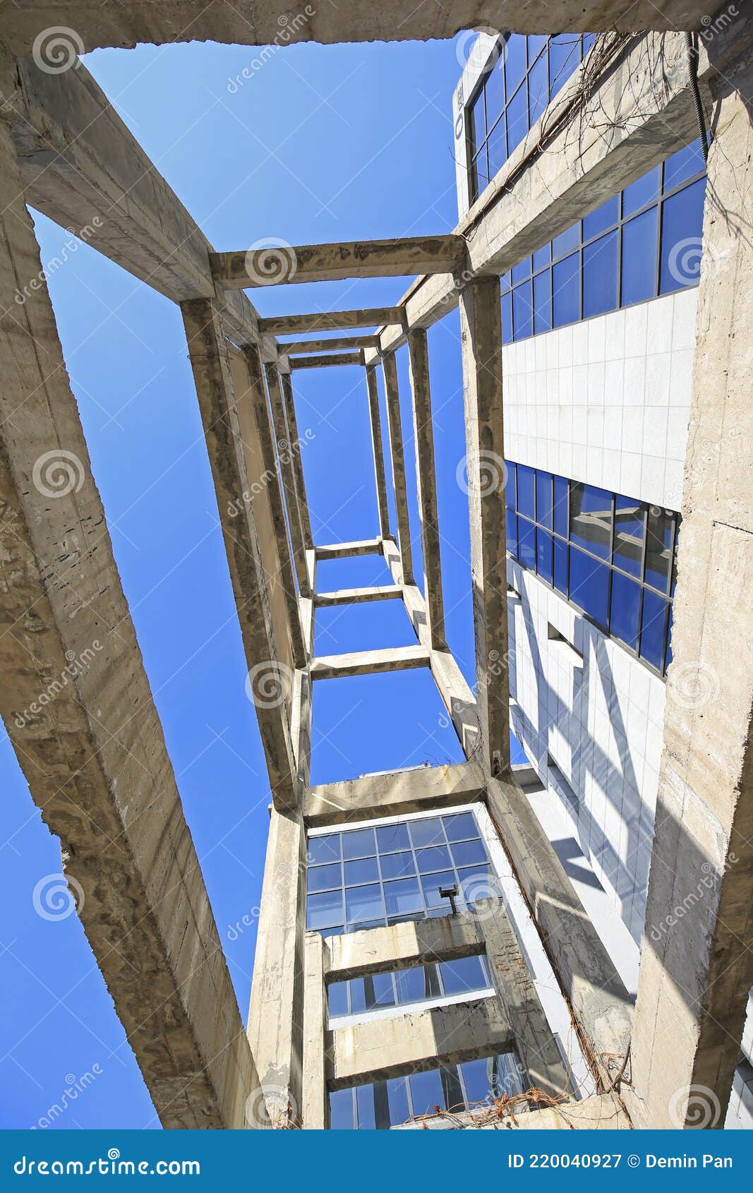 Modern Concrete Structure Building Stock Image - Image of corner ...