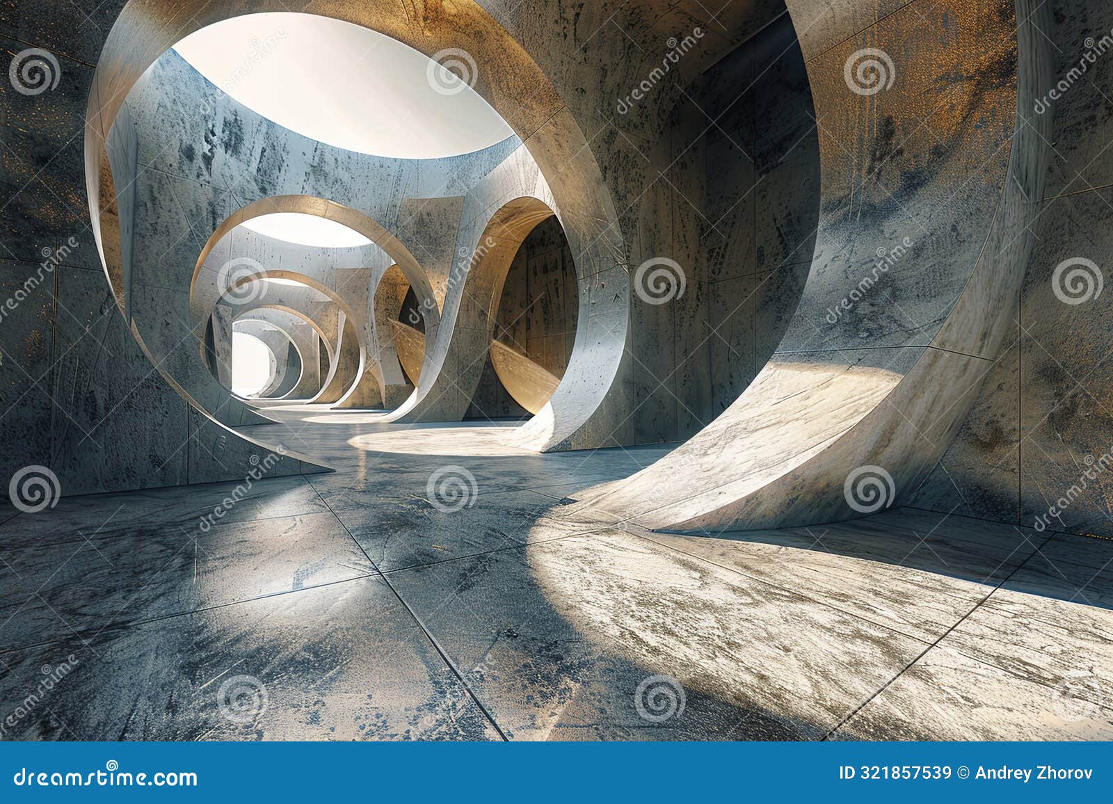 A Modern, Concrete Structure Featuring Multiple Circular Openings ...