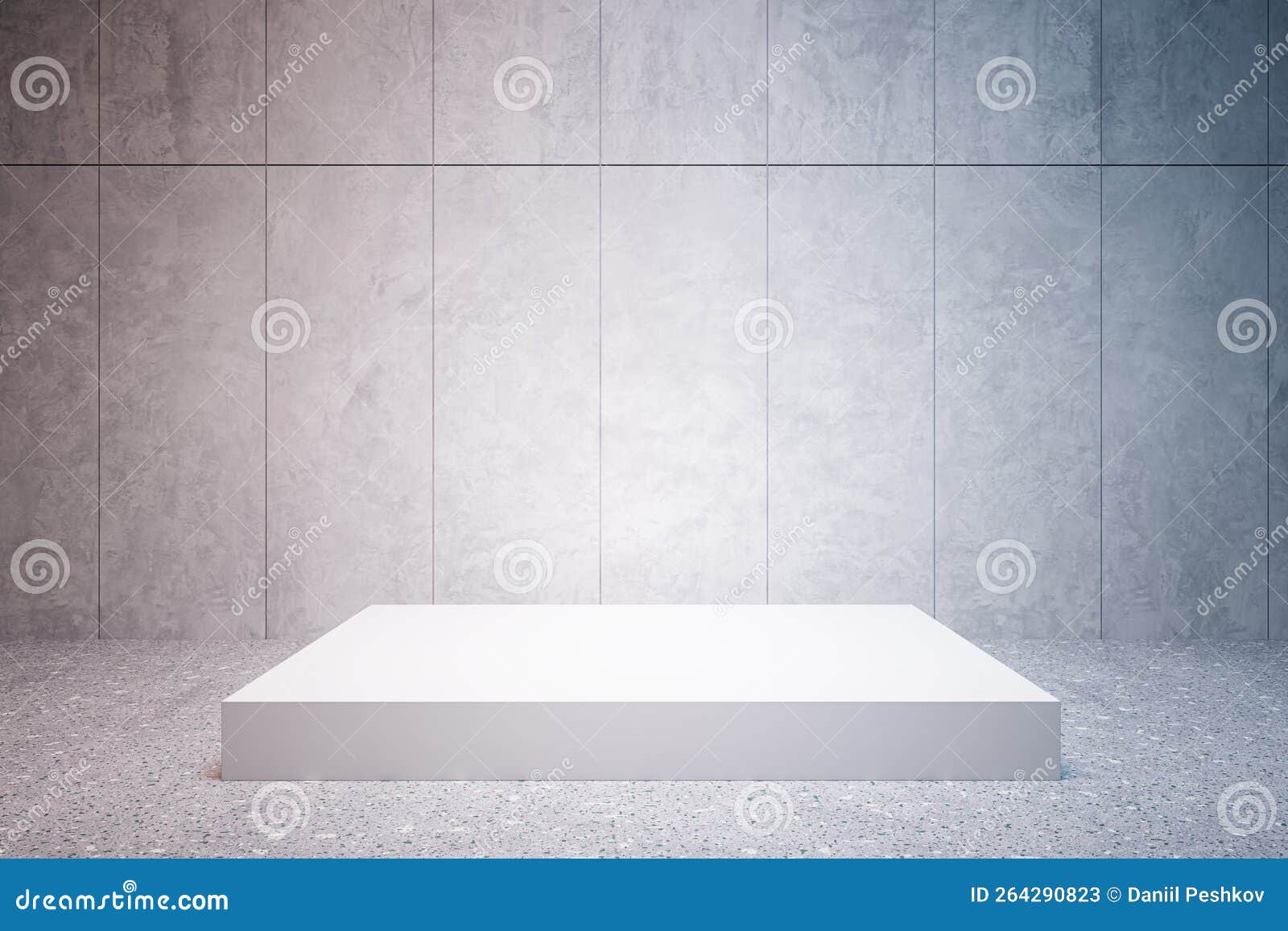 Modern Concrete Tile Underground Passage with Podium and Mock Up Place ...