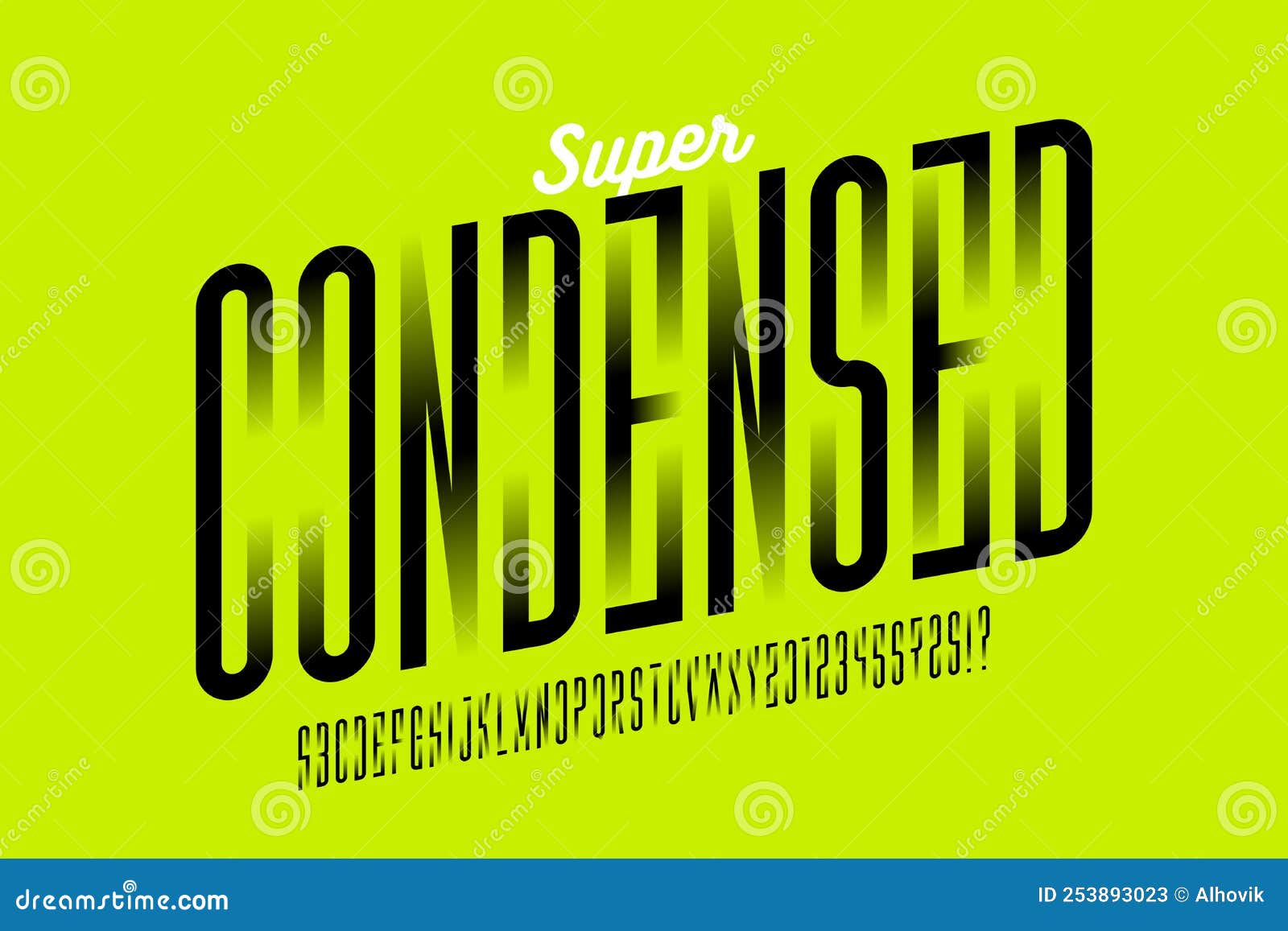 Modern Condensed Font with Gradient Elements Stock Vector ...