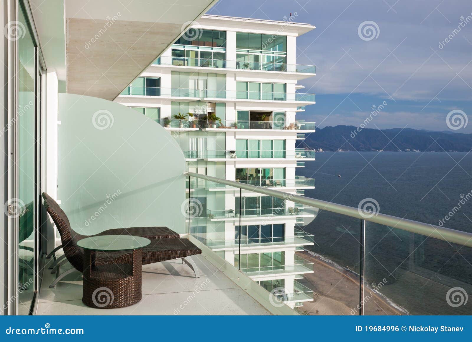 Modern Condo Balcony stock photo. Image of luxurious - 19684996