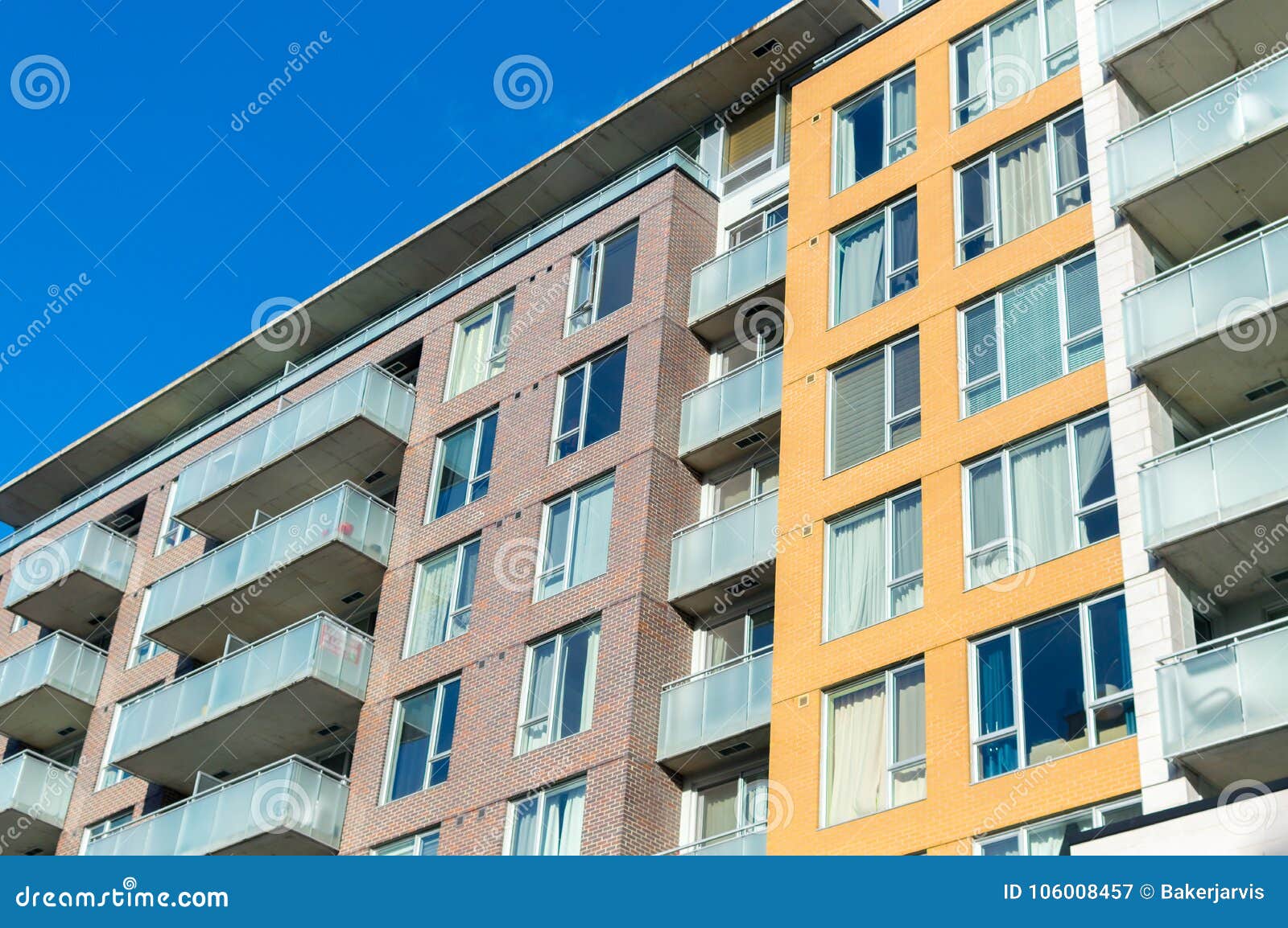 Modern Condo Buildings with Huge Windows in Montreal Stock Image ...