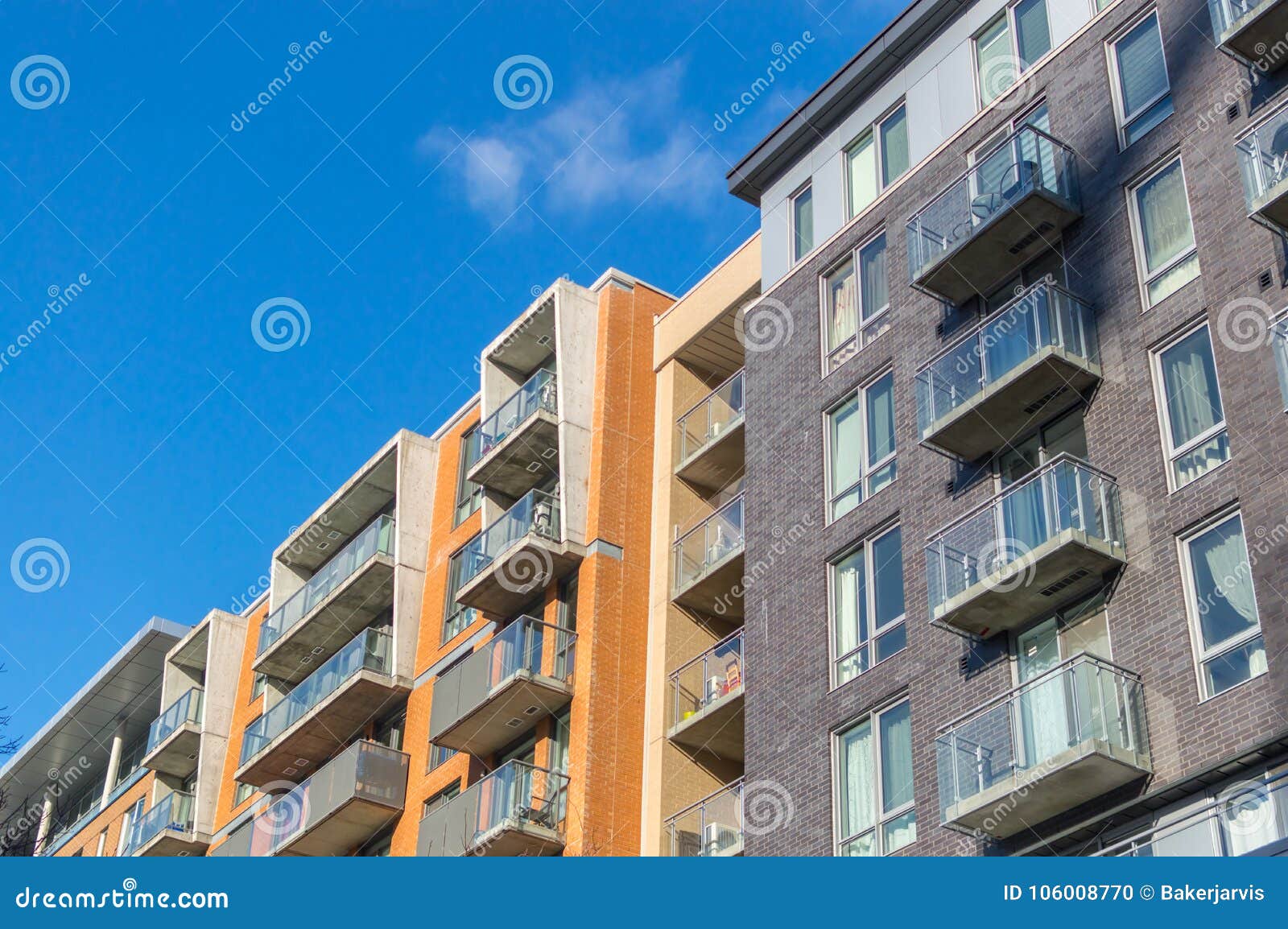 Modern Condo Buildings with Huge Windows in Montreal Stock Photo ...