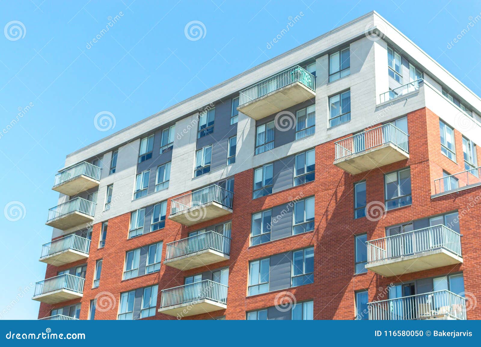 Modern Condo Buildings with Huge Windows in Montreal Stock Photo ...