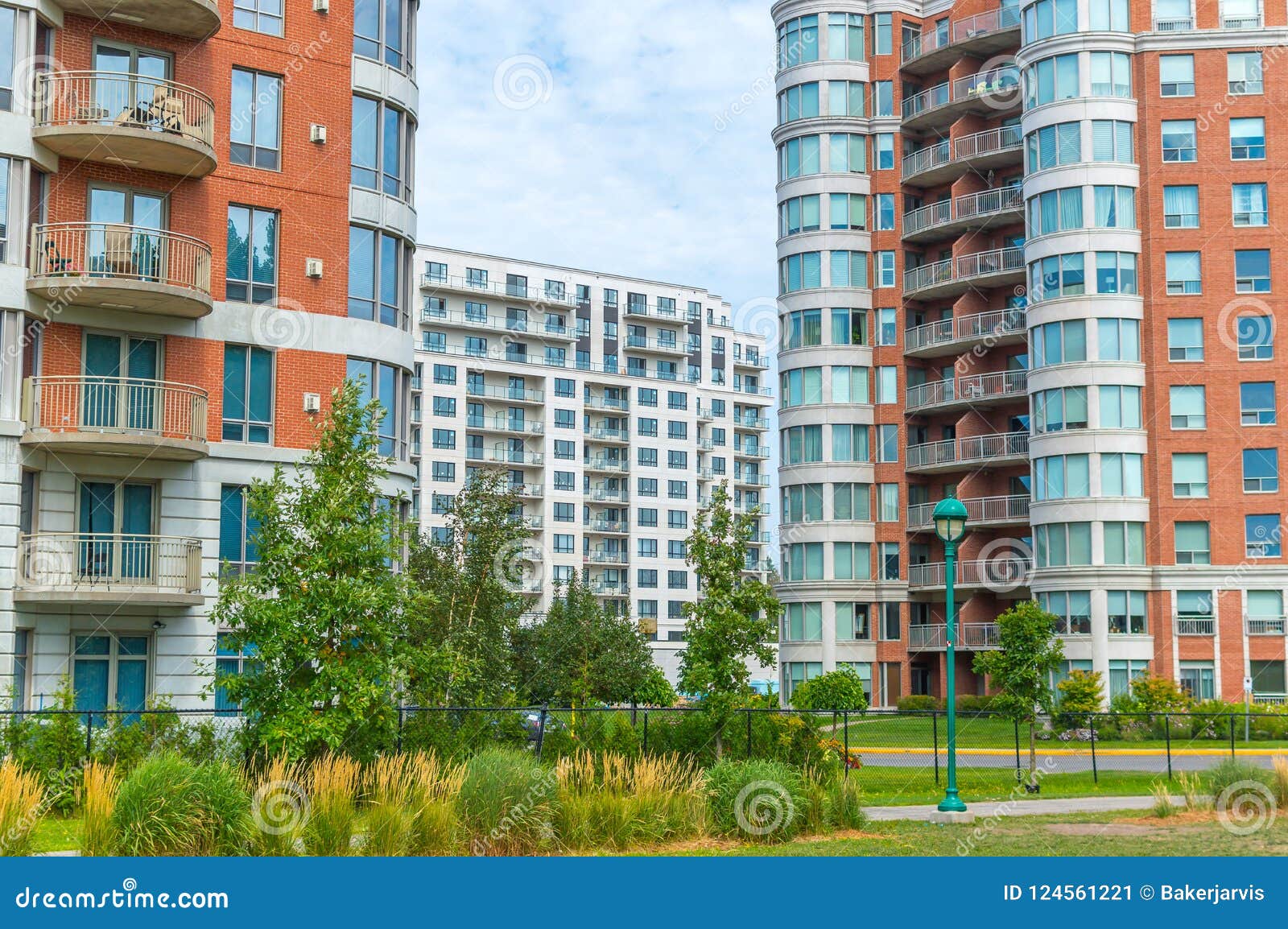 Modern Condo Buildings with Huge Windows in Montreal Stock Image ...