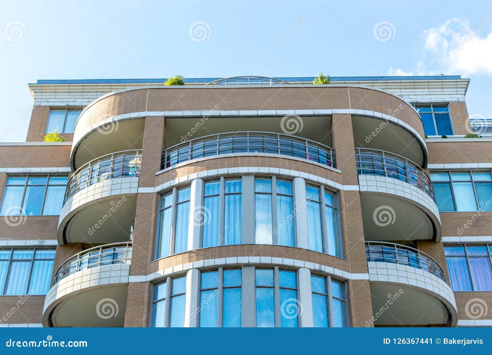 Modern Condo Buildings with Huge Windows in Montreal Stock Image ...