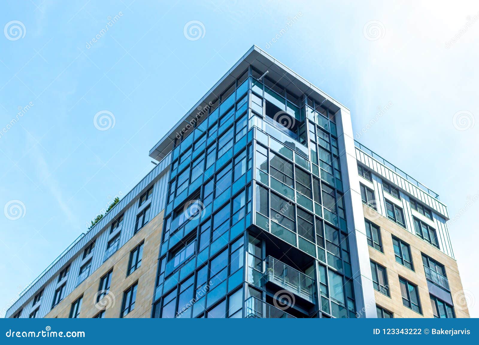 Modern Condo Buildings with Huge Windows in Montreal Downtown Stock ...