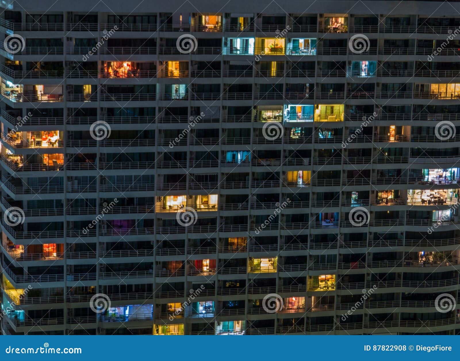 Modern condo by night stock photo. Image of compact, building - 87822908