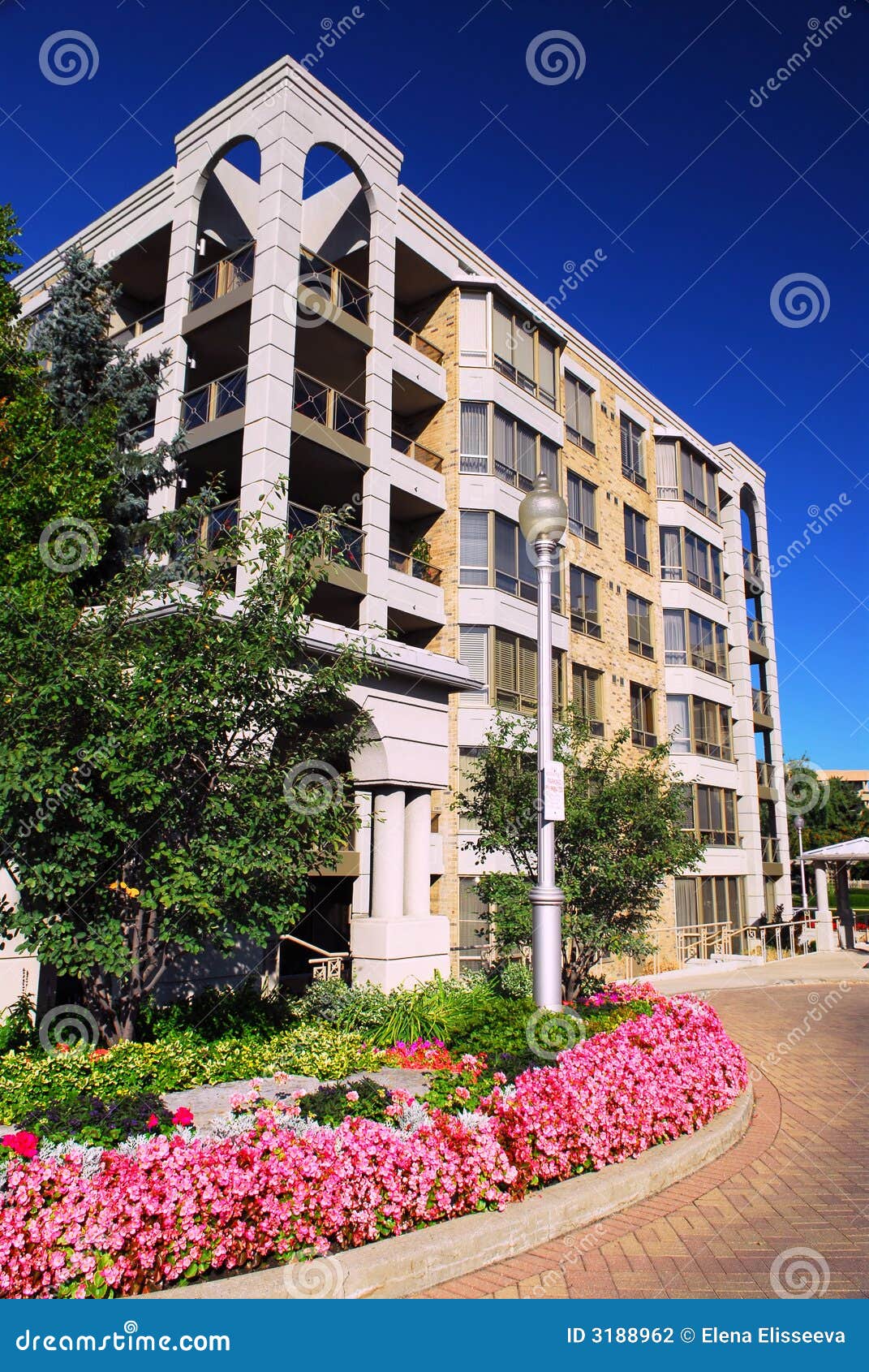 Modern Condominium Building Stock Photo - Image of elegant, landscaping ...
