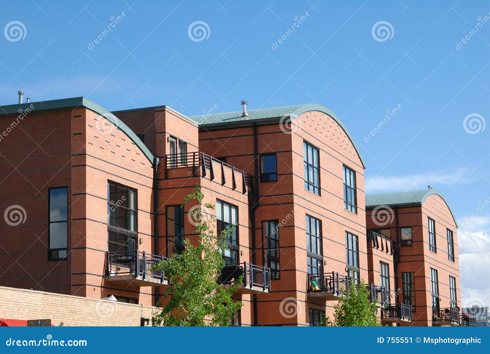 Modern Condos stock image. Image of brick, city, property - 755551