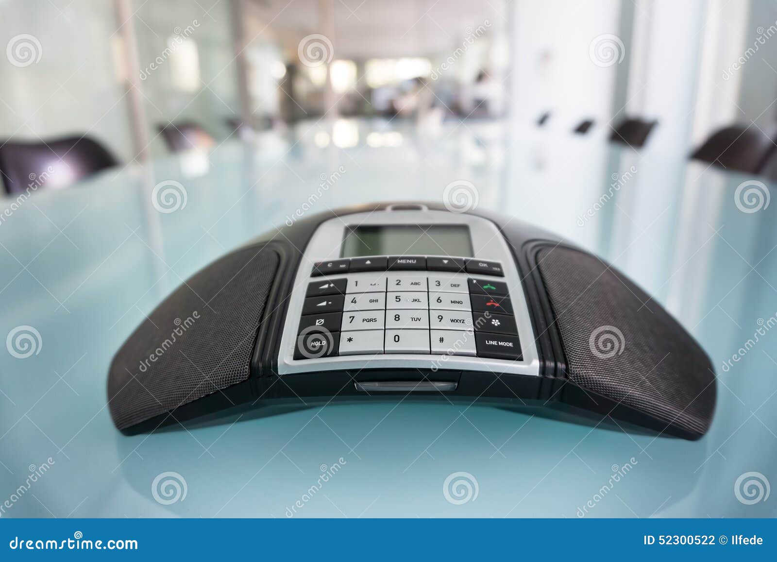 Modern Conference Room, Focus on Phone Stock Photo - Image of table ...
