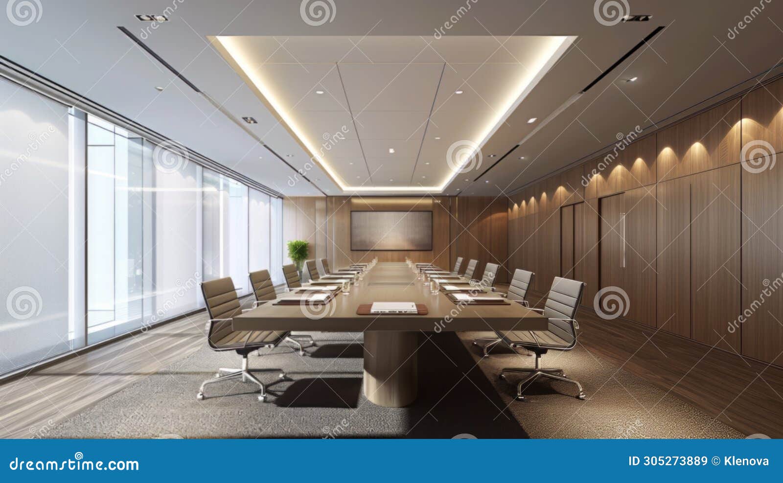 Modern Conference Room Interior Stock Image - Image of wood, room ...