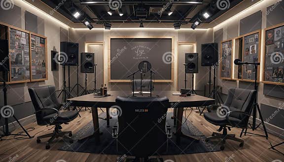 Modern Conference Room with Professional Setup and LED Lighting Stock ...