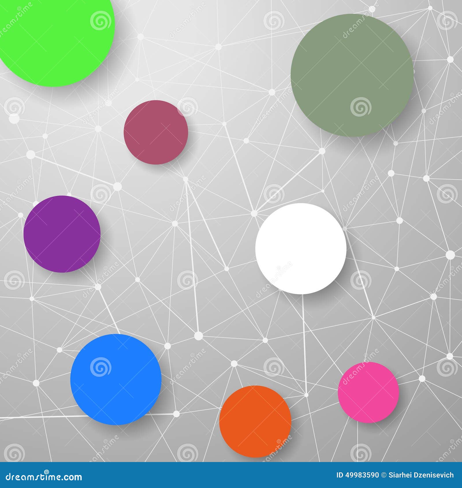 Modern Connection Modeling Background with Circles Stock Vector ...