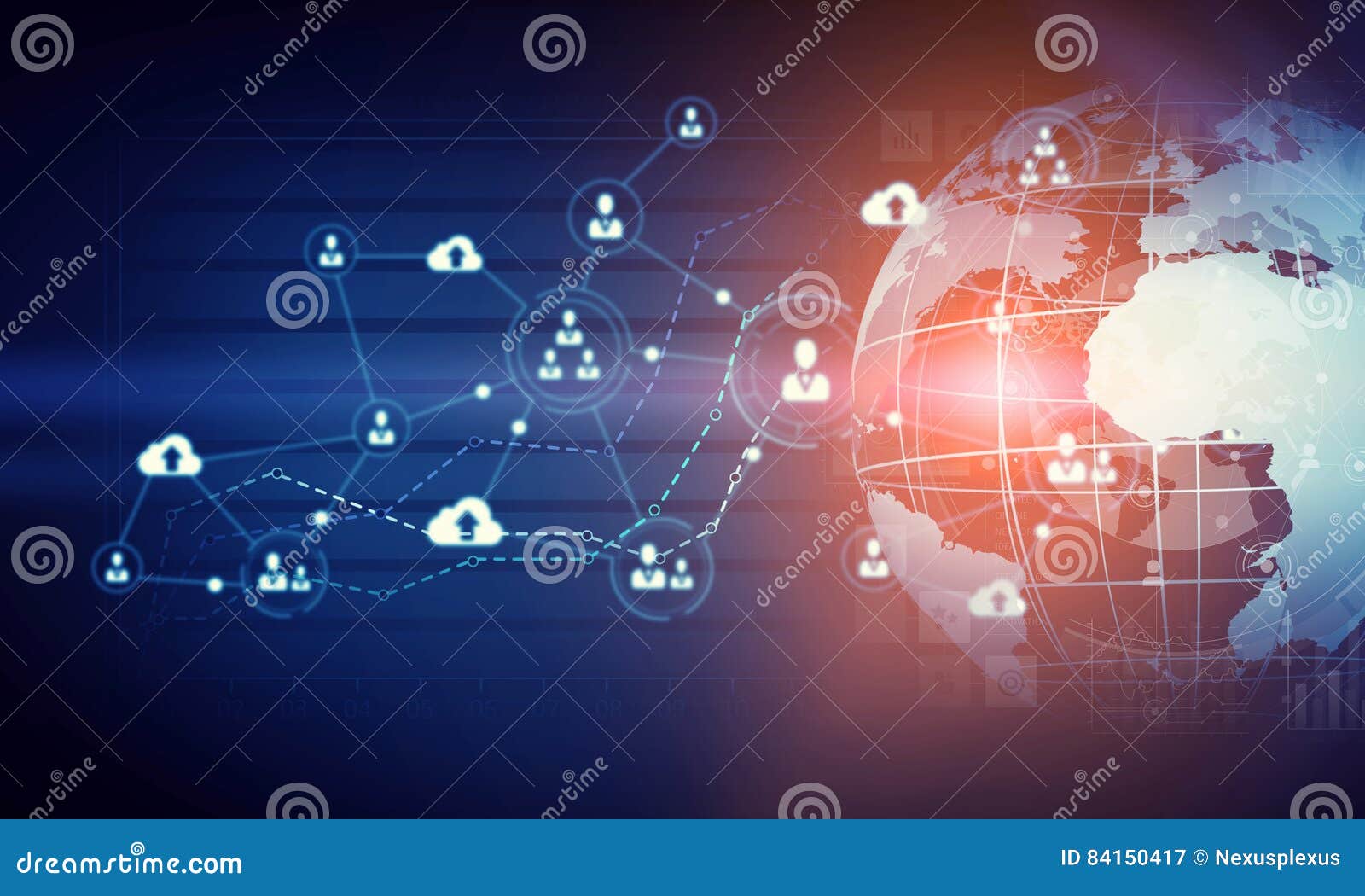 Modern Connection Technologies Background . Mixed Media Stock Image ...