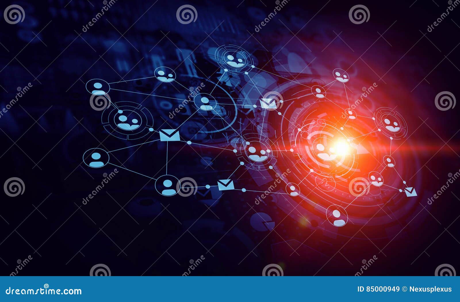 Modern Connection Technologies Background . Mixed Media Stock Image ...