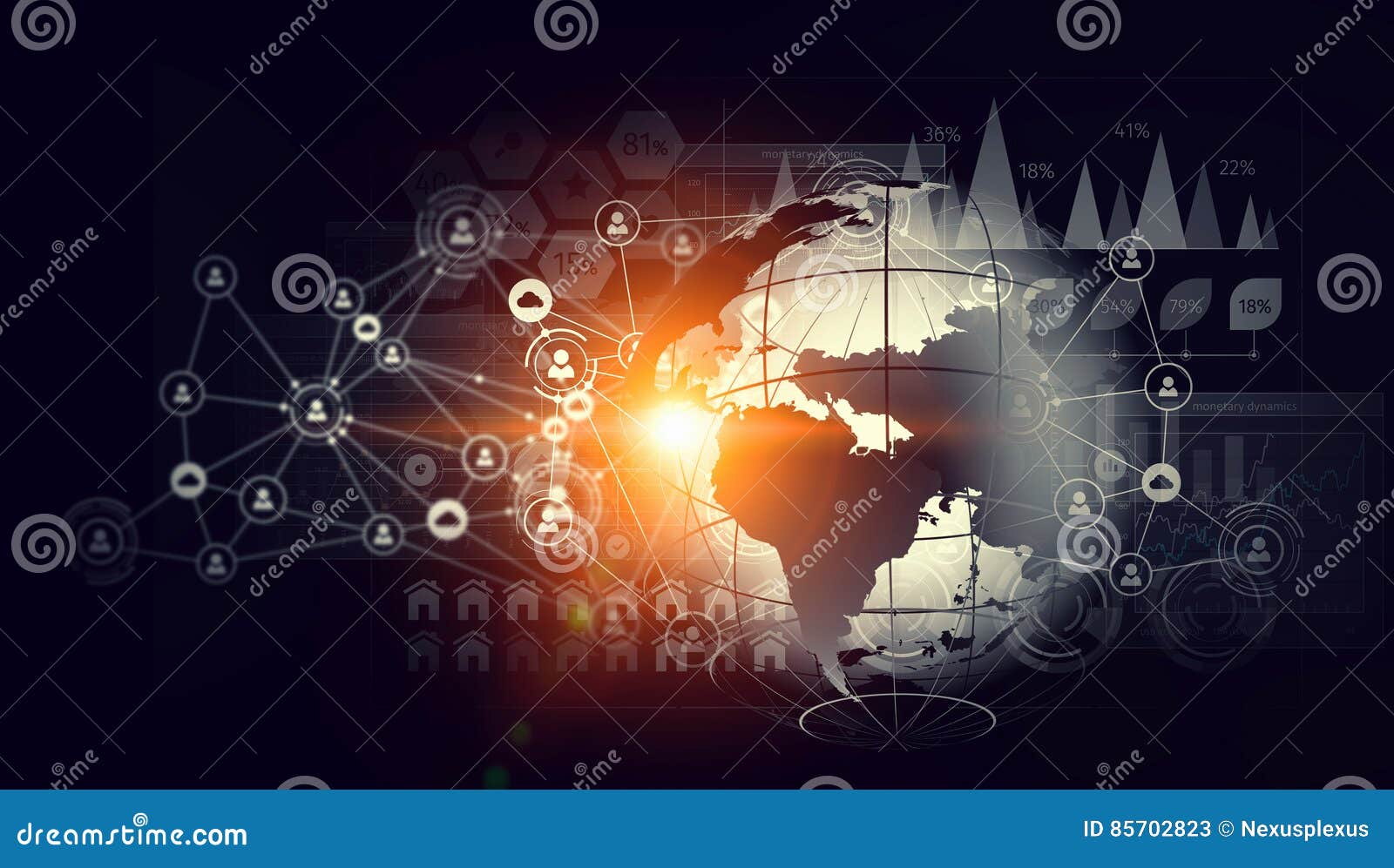 Modern Connection Technologies Background . Mixed Media Stock Image ...
