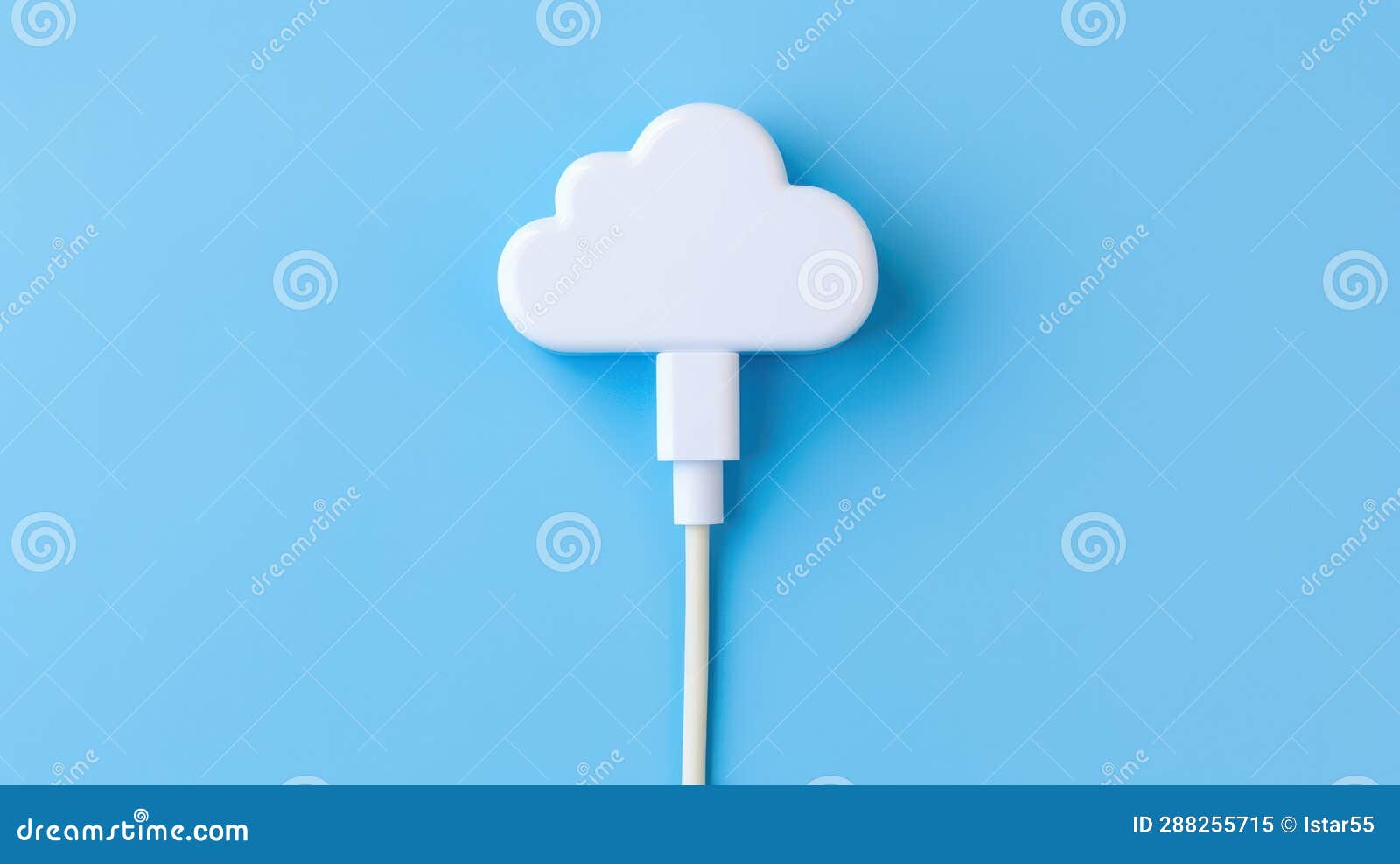 Cloud Computing. USB Cable Links Cloud in Minimalistic Design AI ...