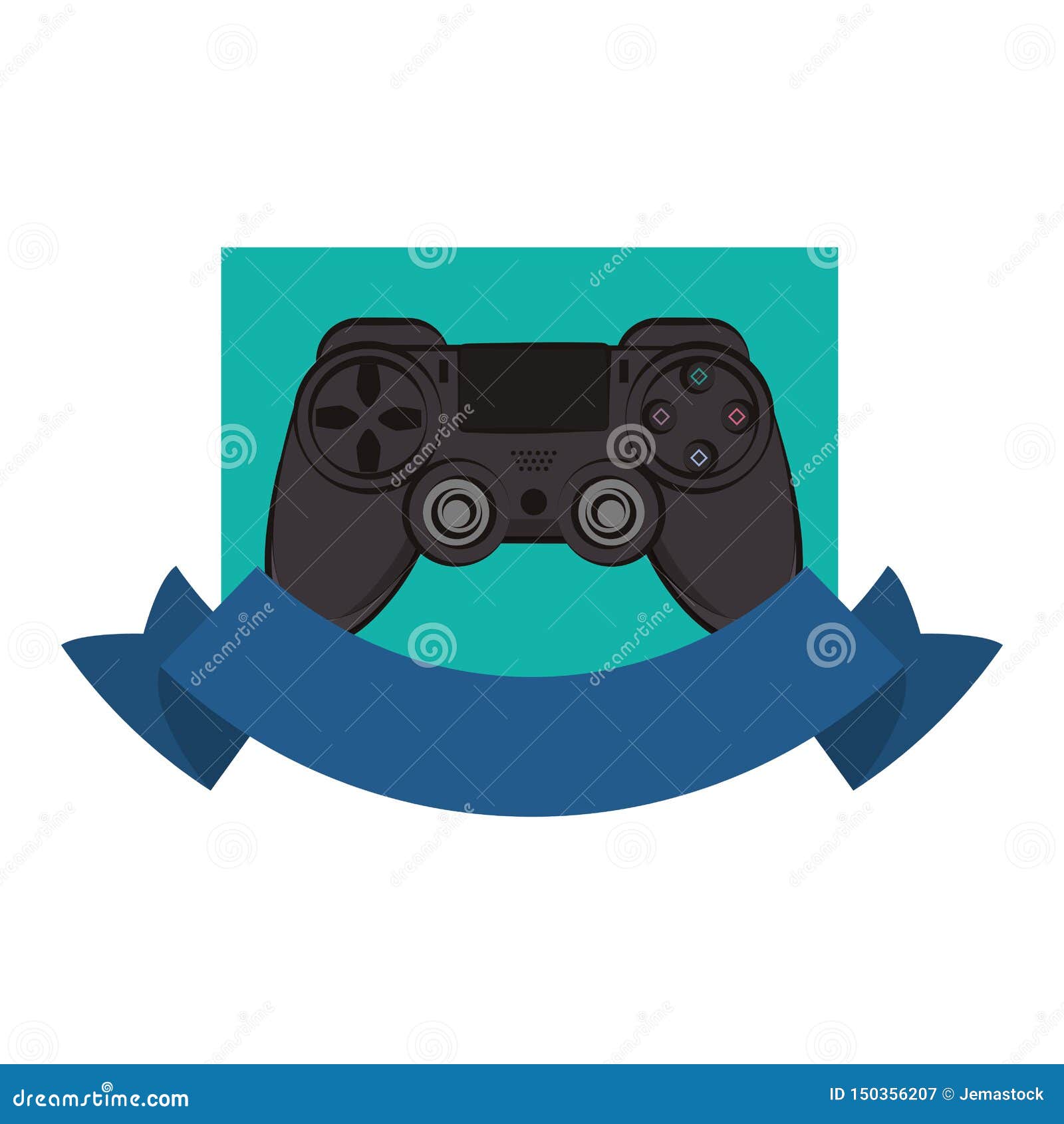 Modern Console Gamepad Emblem Stock Vector - Illustration of banner ...