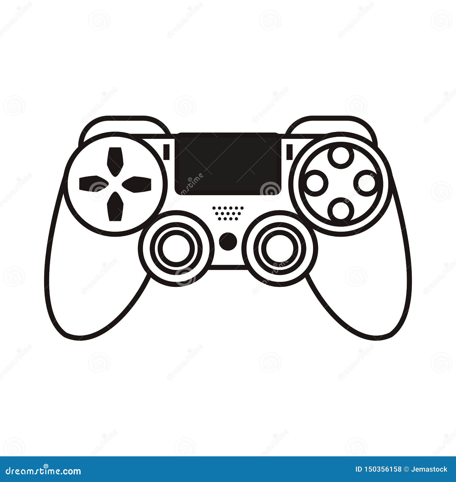 Gamepad Sketch Icon. Hand Drawn Vector Illustration Isolated On White ...