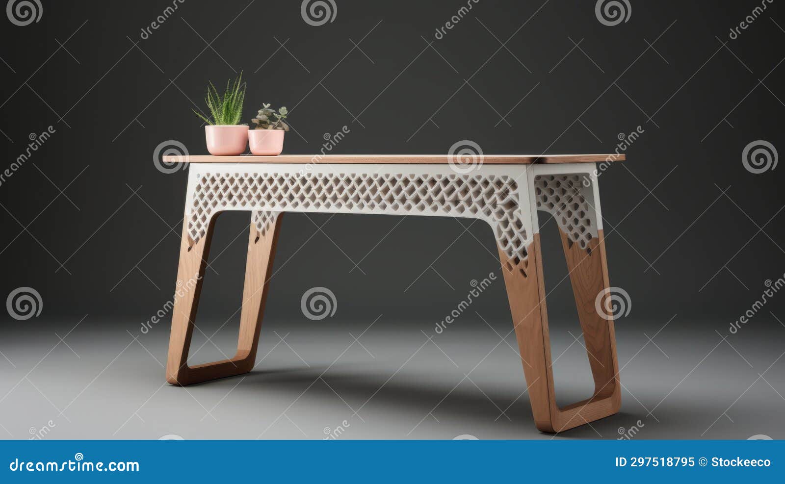 Modern Console Table by Samantha Darcila - Infinity Nets Inspired Design Stock Illustration ...