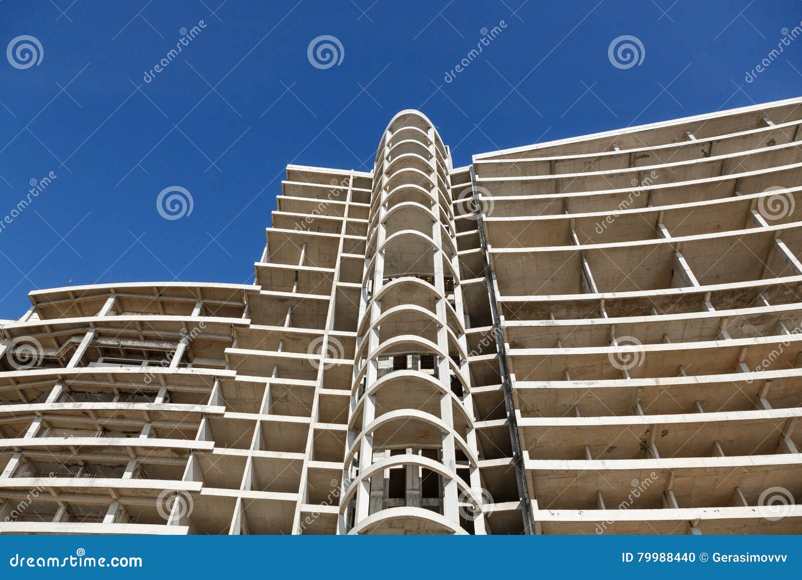 Modern Construction of Concrete Building Stock Photo - Image of ...
