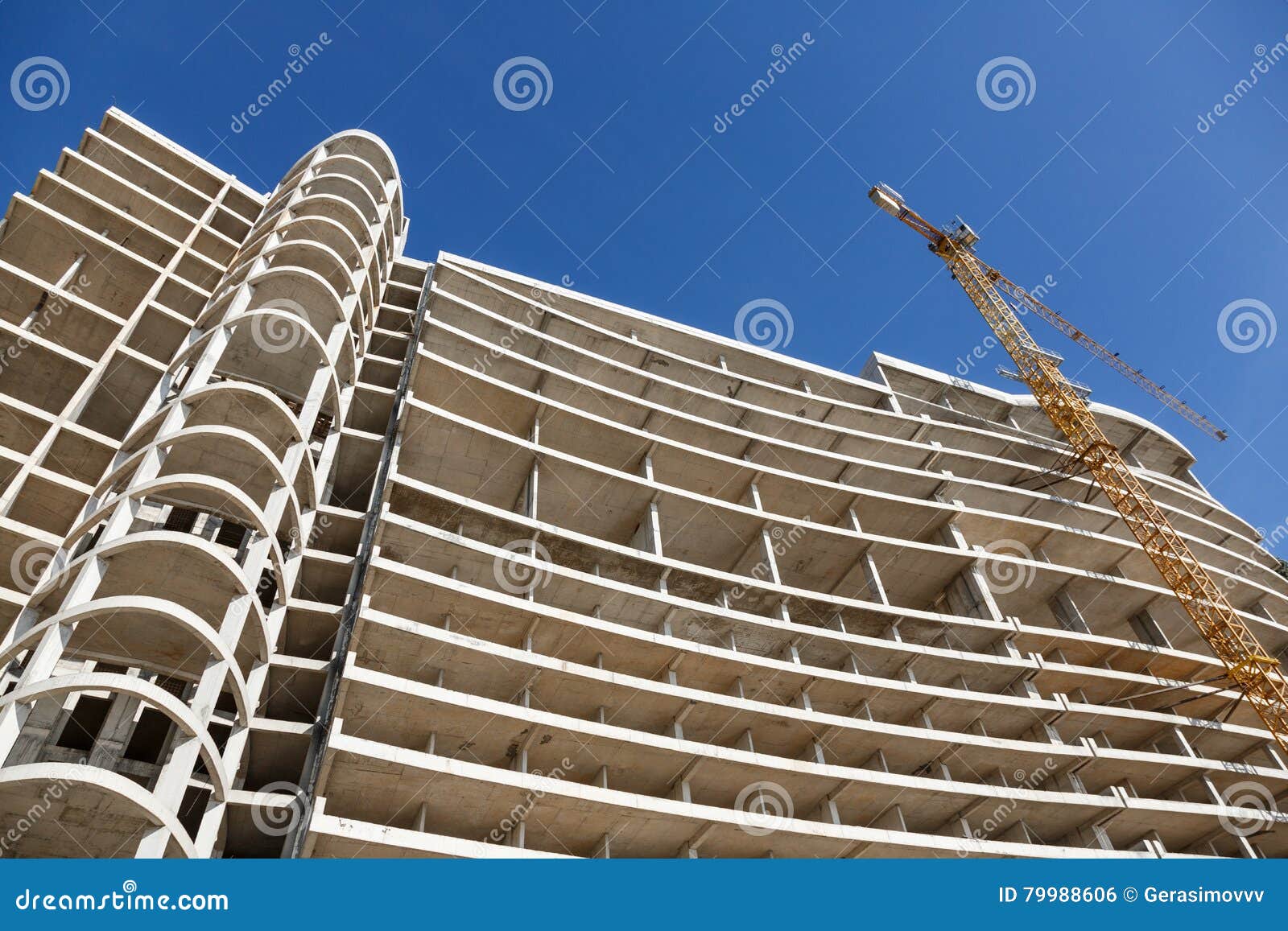 Modern Construction of Concrete Building Stock Photo - Image of ...