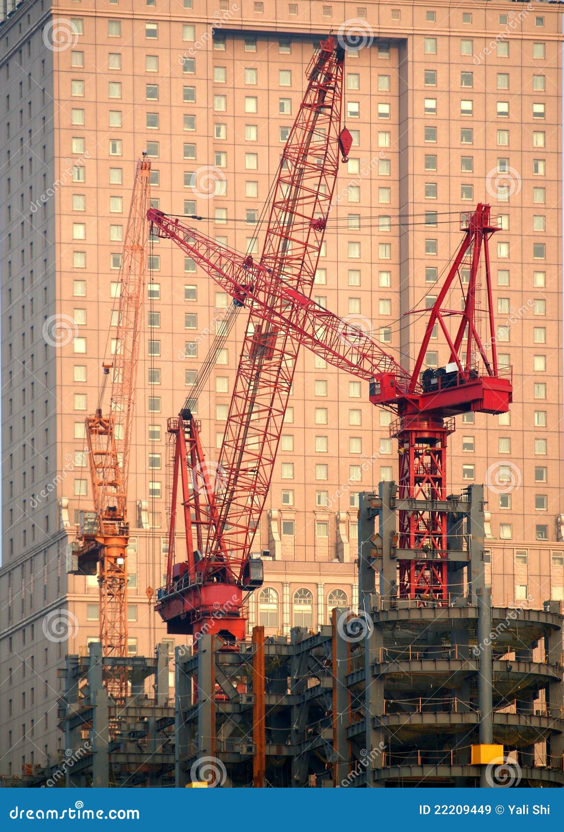 Modern Construction with Cranes Stock Image - Image of frame ...