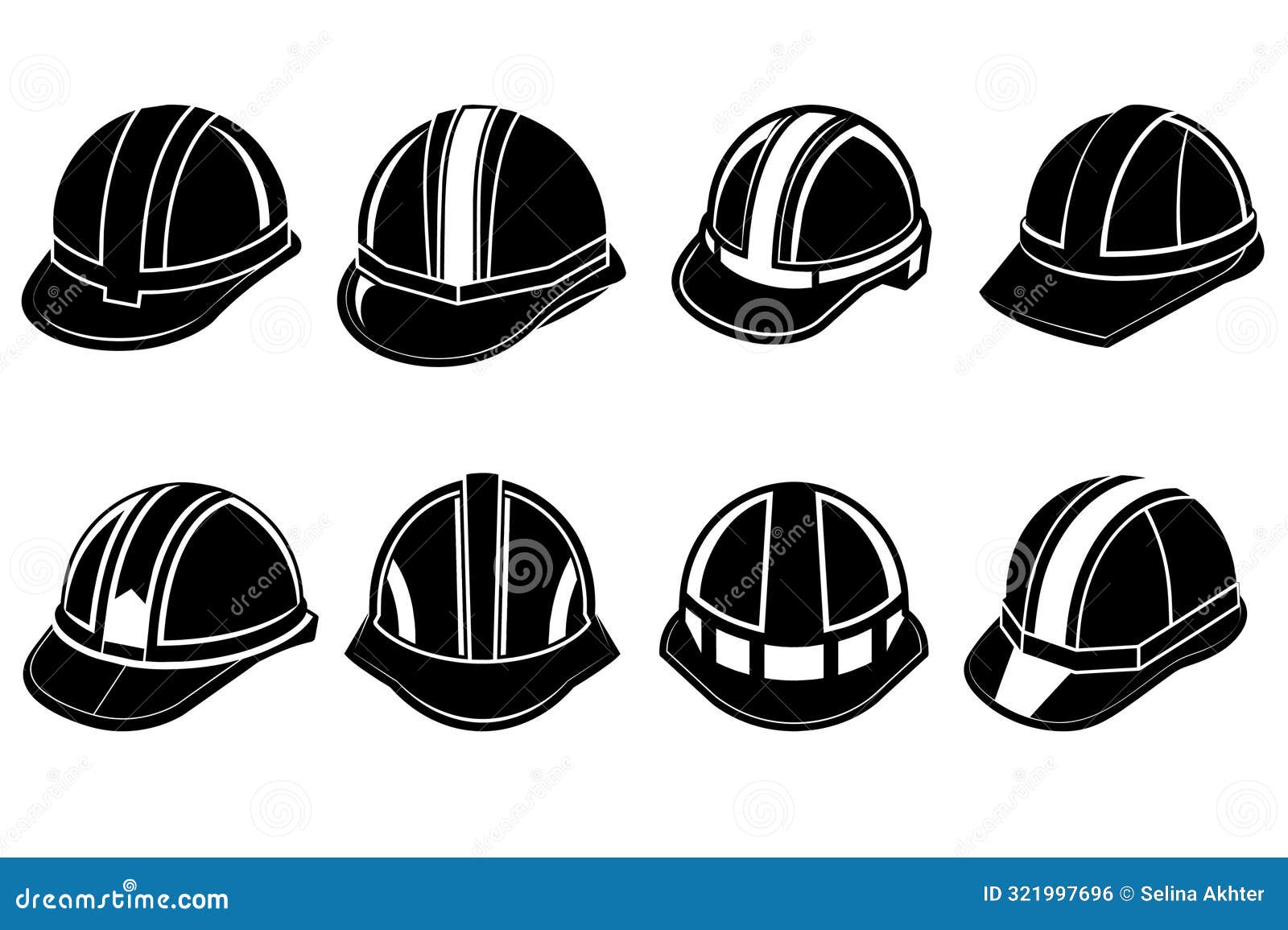 Modern Construction Helmet Vector Illustration. Stock Vector ...