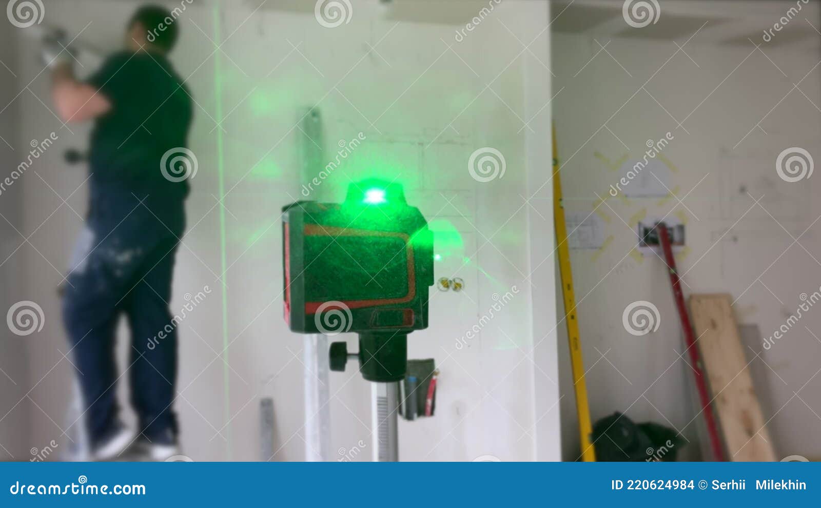 Modern Construction Laser Level on Construction Site for Precise ...