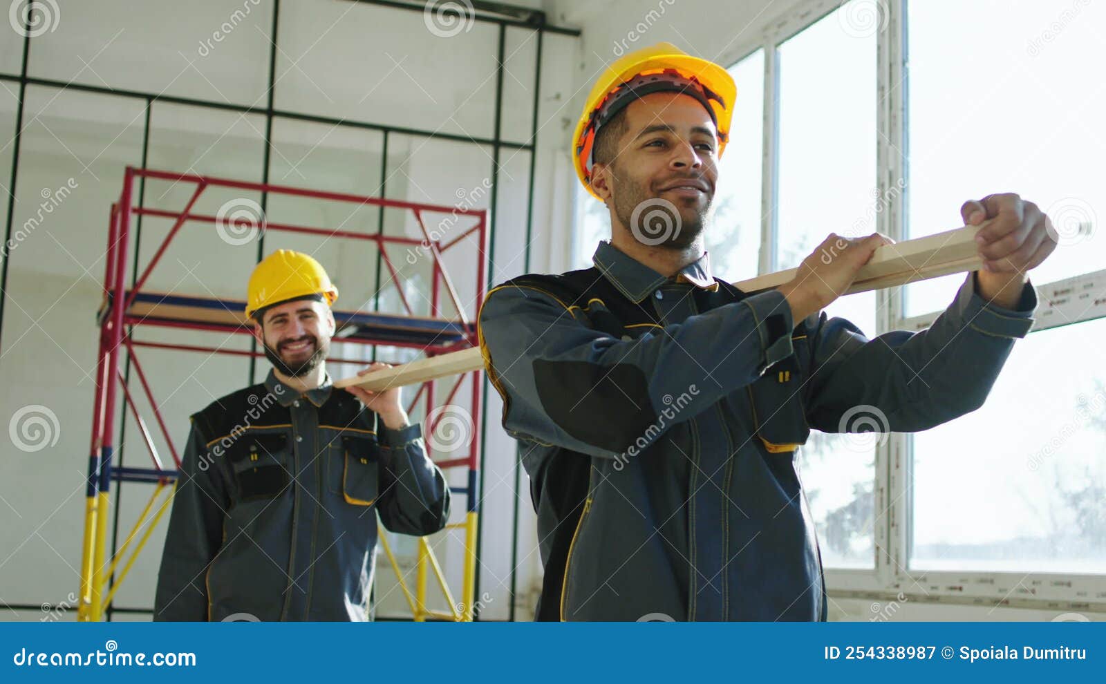 Modern Construction Site at Industrial Building in Construction Two ...