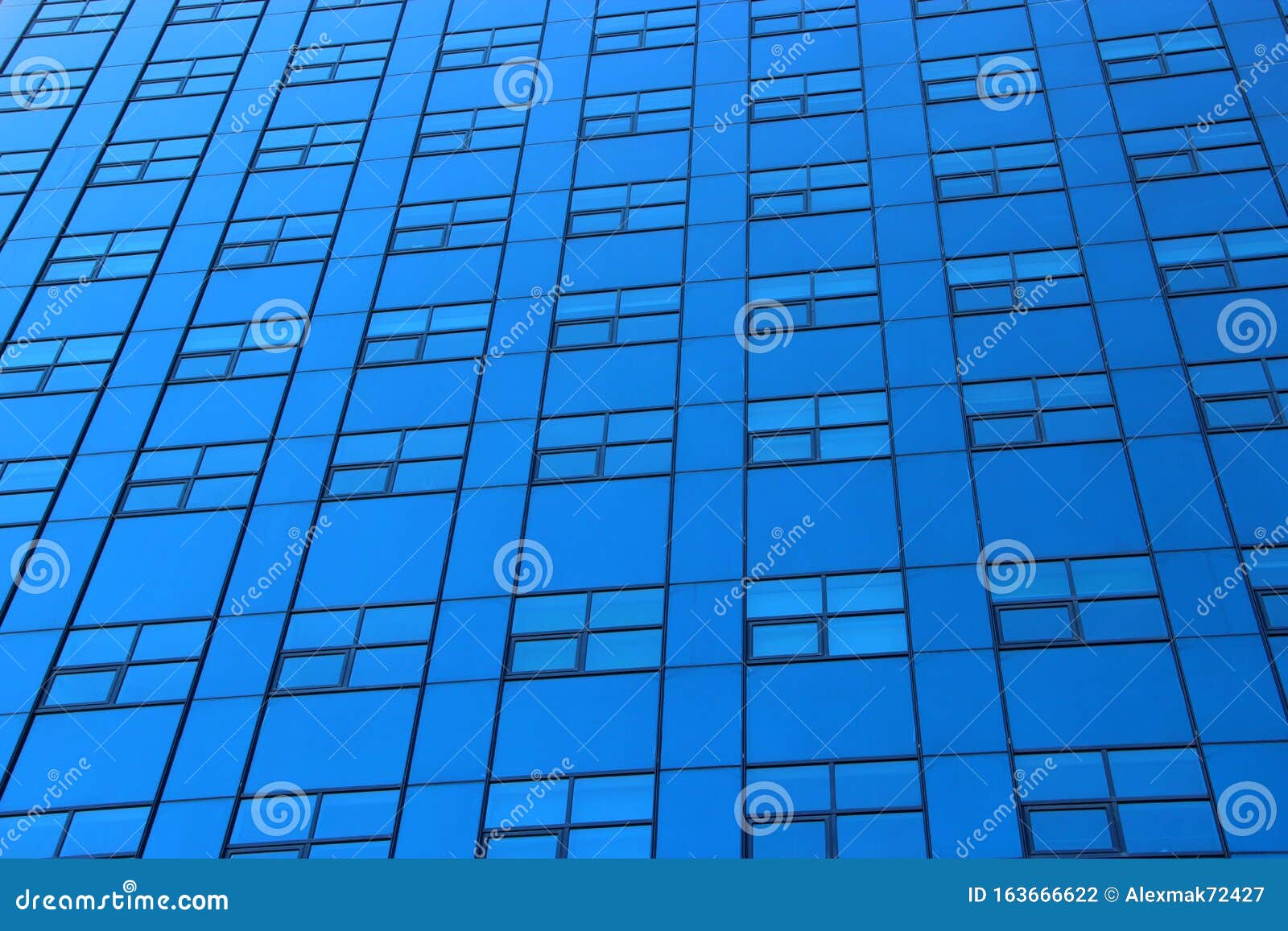 Modern Construction. Texture from Equal Modern Windows on Skyscraper ...