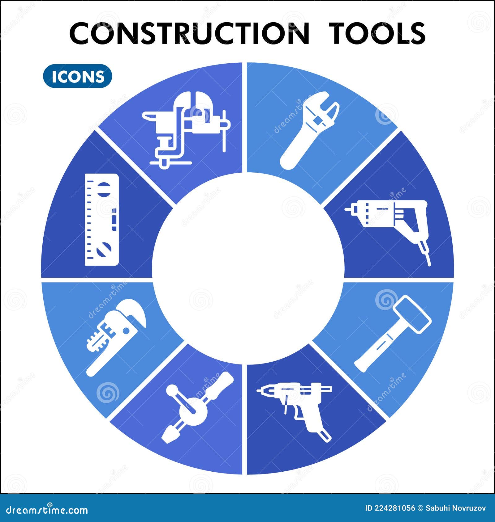 Modern Construction Tools Infographic Design Template. Building ...